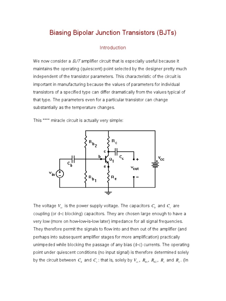 BJTbias | PDF | Bipolar Junction Transistor | Amplifier BJTbias | PDF | Bipolar Junction Transistor | Amplifier