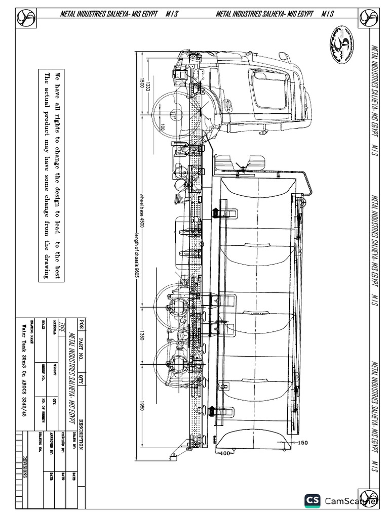 20 m3 Water Tank On Arocs 3342 | PDF