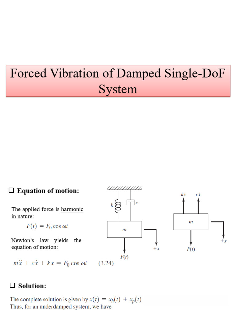 05 1DOF Damped Forced Vibration | PDF