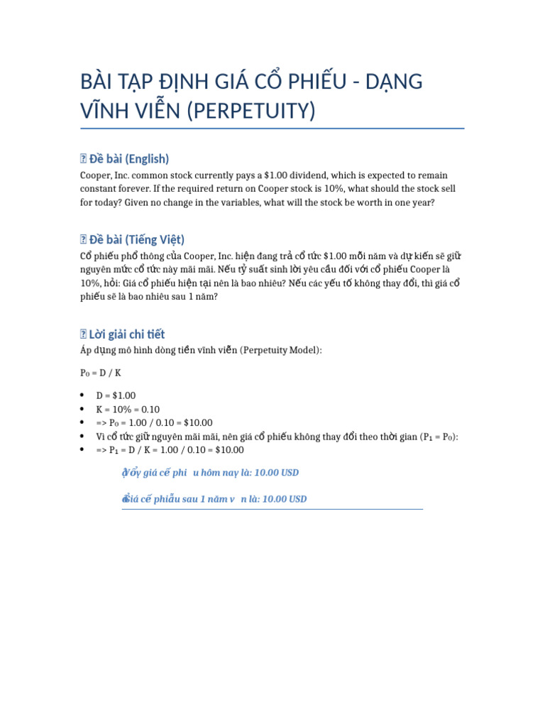Bai Tap Dinh Gia Perpetuity Cooper | PDF