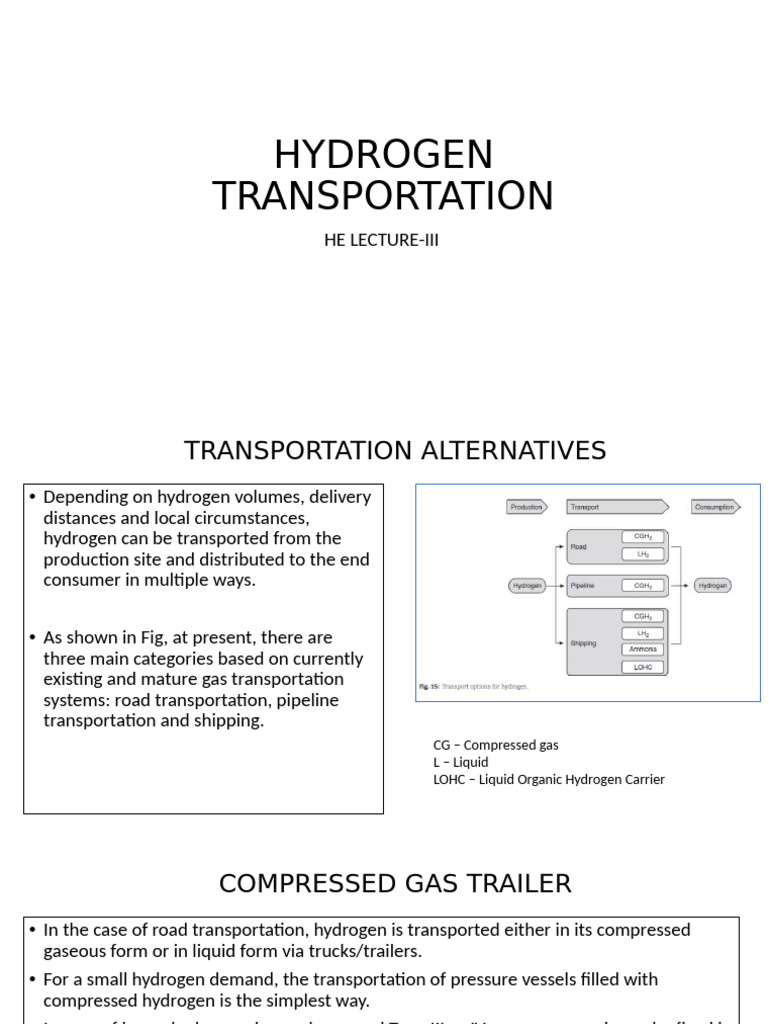 Hydrogen Transportation Methods Explained | PDF | Liquid Hydrogen ...