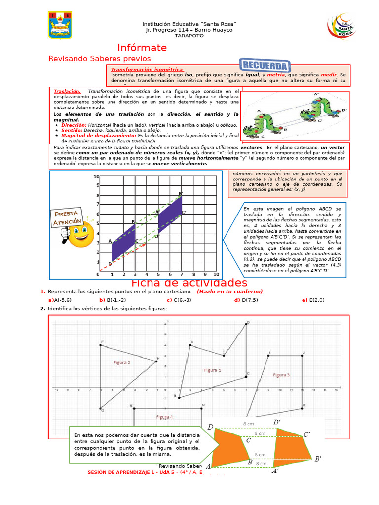 Ficha Sesion 1 Uda 5-2025 | PDF | Matemáticas | Espacio