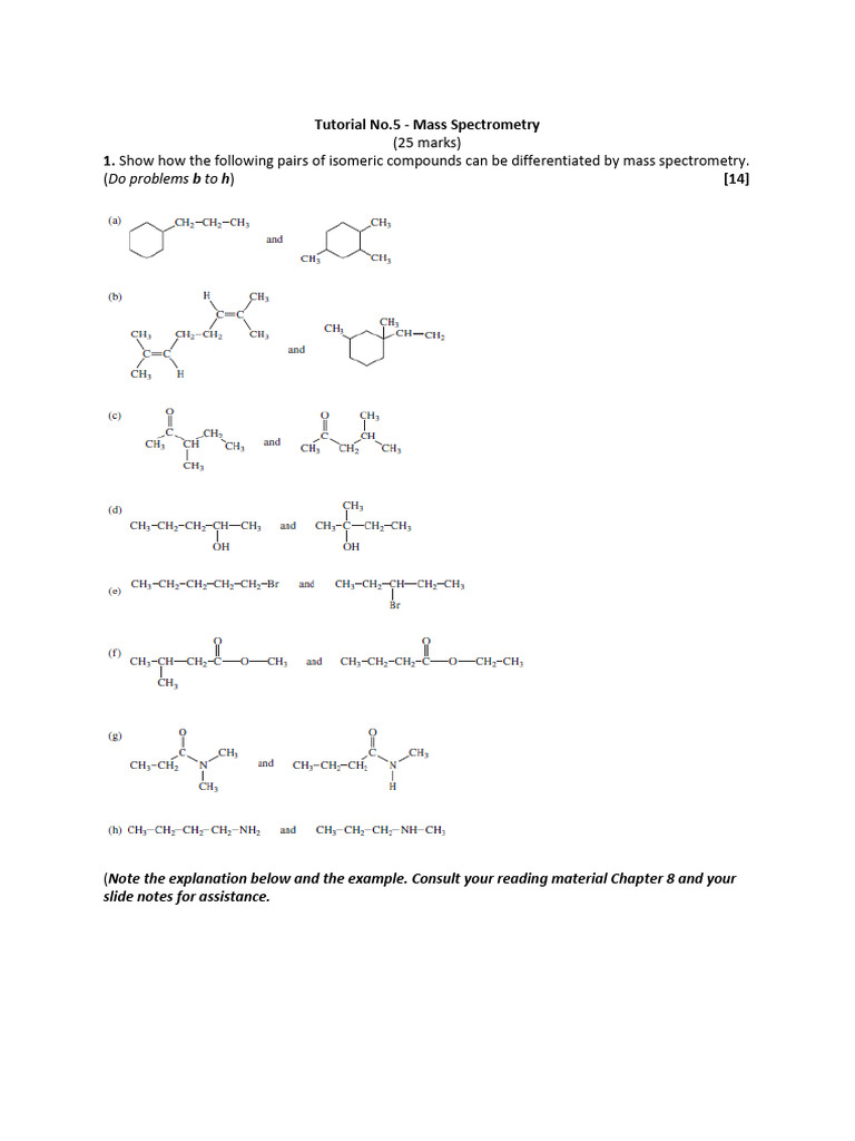 Tutorial+No.5-+Mass+Spectrometry | PDF | Mass Spectrometry | Ion