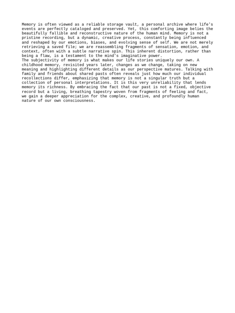 The Beautiful Fallibility of Memory | PDF