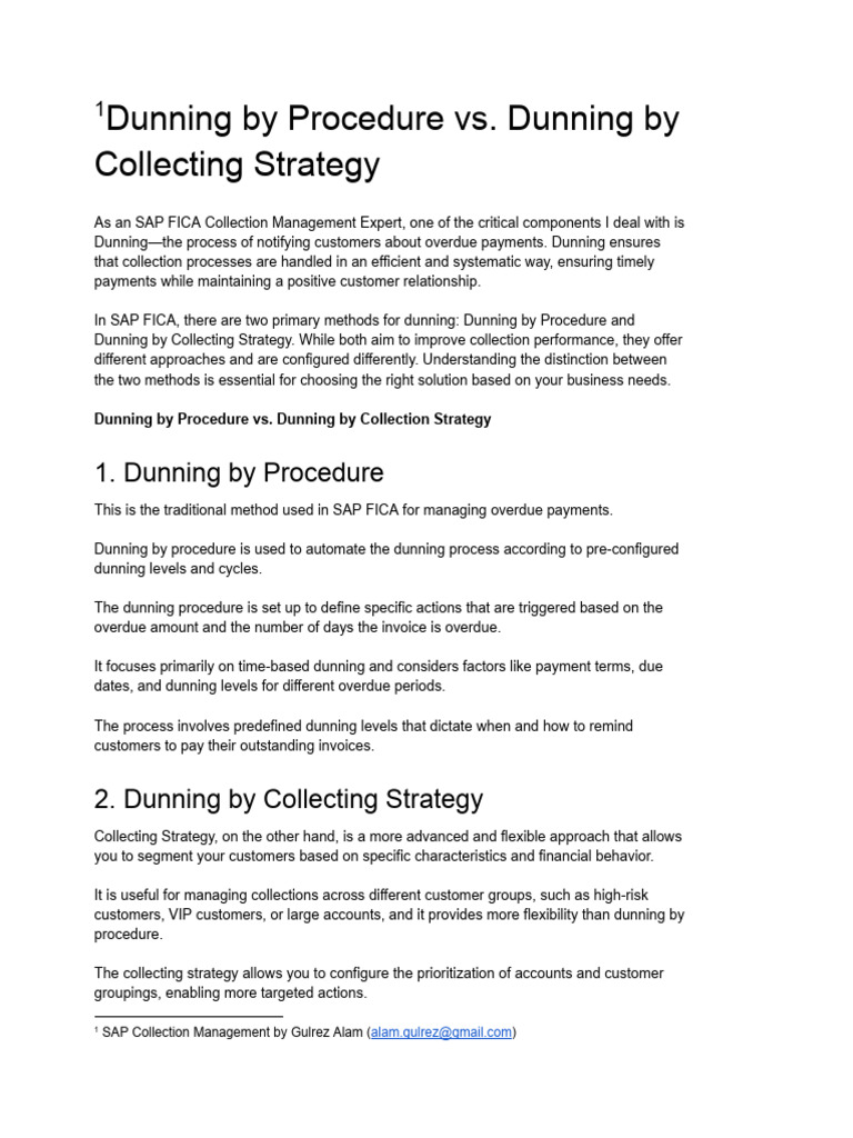 Dunning Management Customization in SAP | PDF | Market Segmentation ...