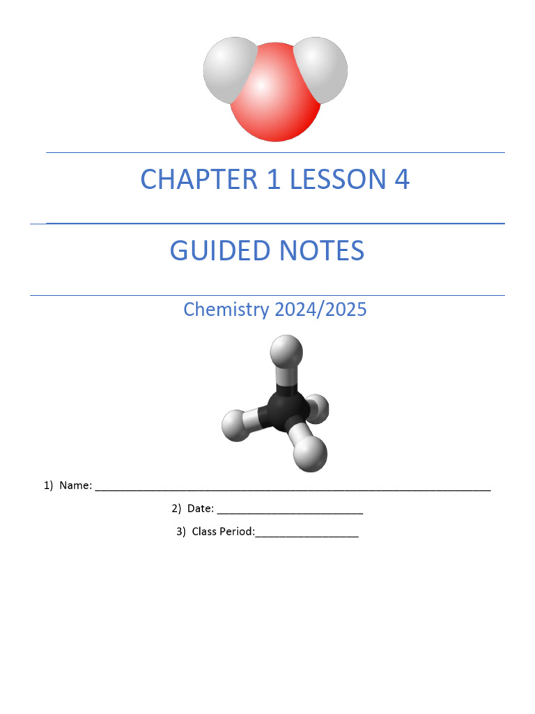 CHEM - TE - CH01 - L04 - P Guided Notes To Hand Out | PDF | Cartesian ...