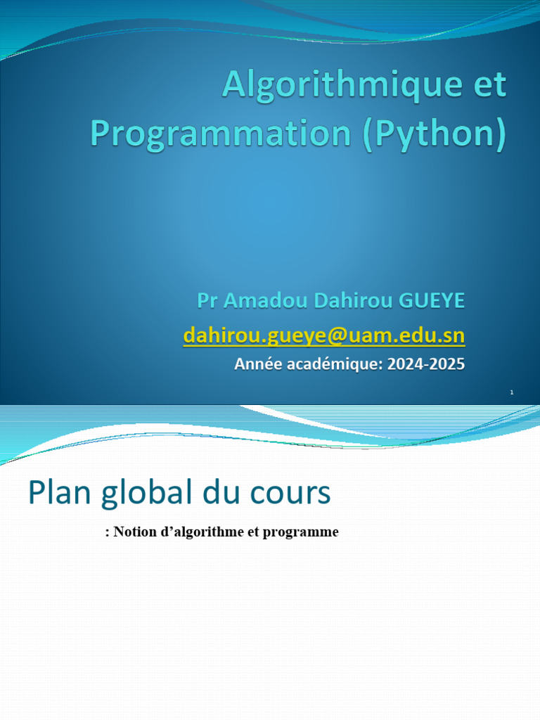 Cours Algorithmique Et Programmation - Chapitre 0 | PDF | Programmation informatique | Programme ...