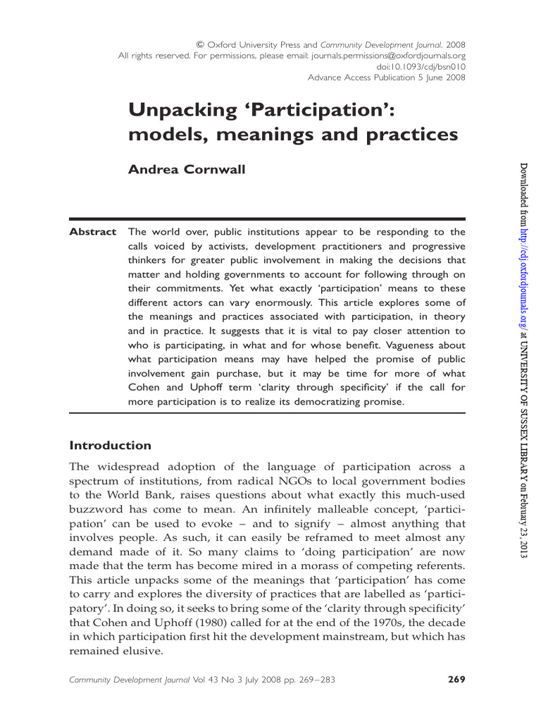 Understanding Participation Models and Practices | PDF