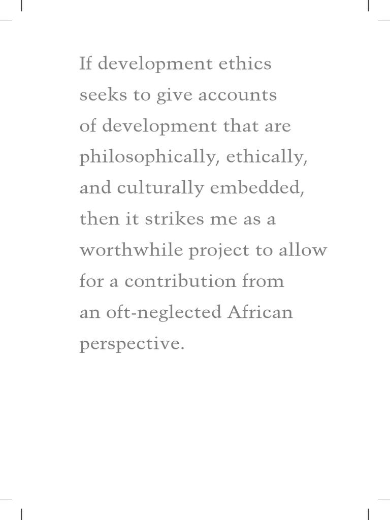 Ubuntu's Role in African Development Ethics | PDF | Virtue | Justice