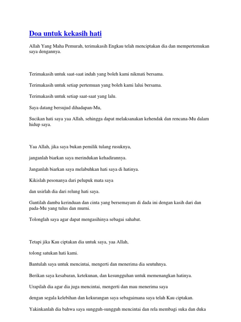 Doa Untuk Kekasih Hati | PDF
