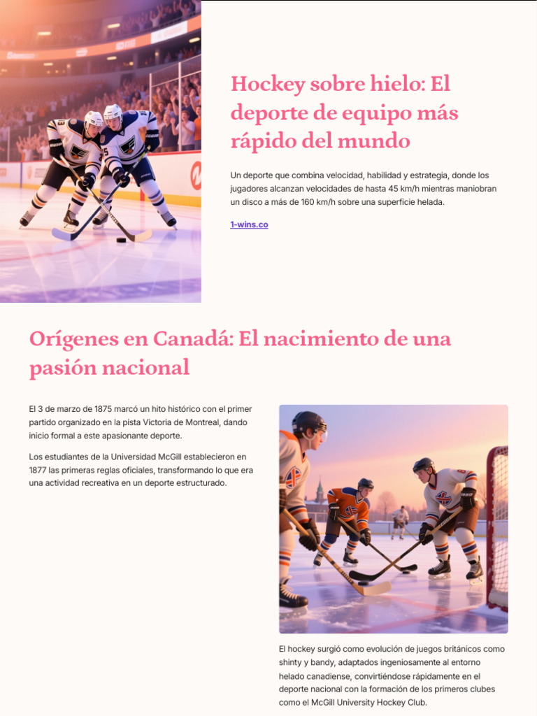 Hockey Sobre Hielo: El Deporte de Equipo Más Rápido Del Mundo | PDF ...