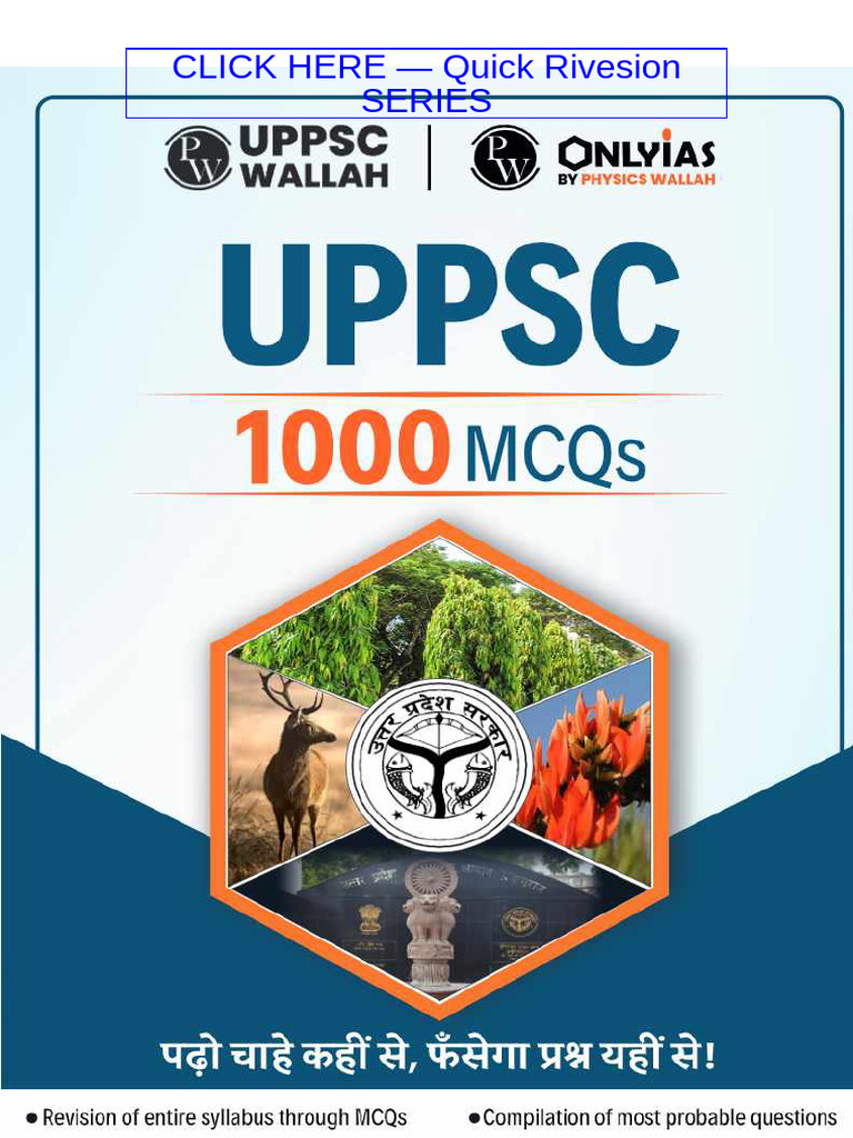 UPPSC MCQ's Booklet (English) | PDF