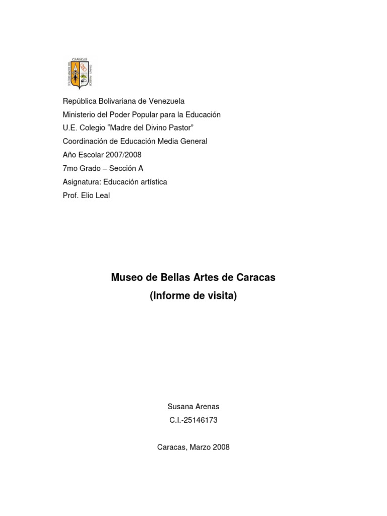 Informe de Visita al Museo de Bellas Artes | PDF | Museo