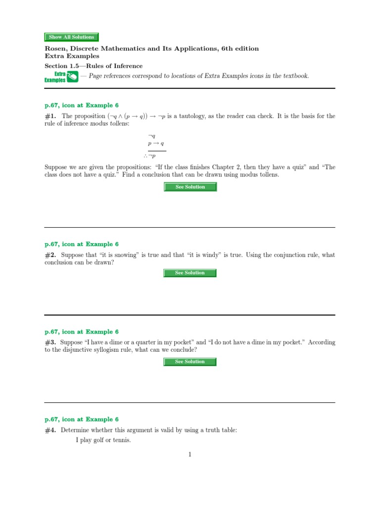 Rosen, Discrete Mathematics and Its Applications, 6th Edition Extra ...