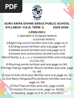 Syllabus Nursery 2025 26 | PDF