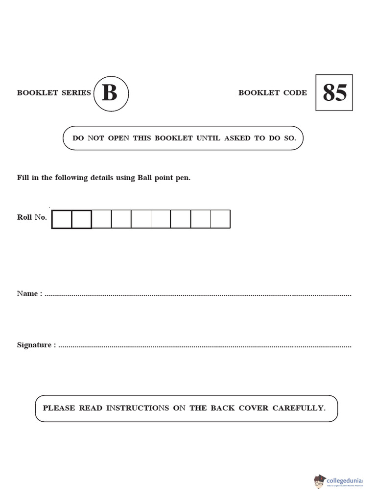 Sponsored By:: Do Not Open This Booklet Until Asked To Do So | PDF ...