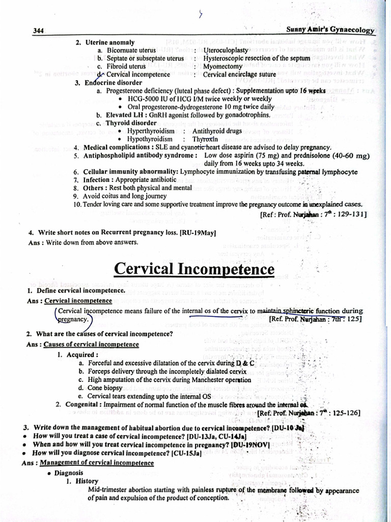 Cervical Incompetence | PDF