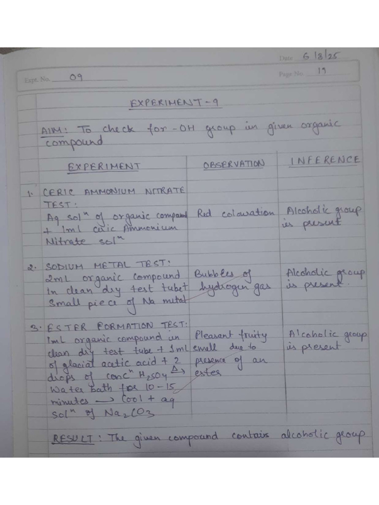 Functional Group Test | PDF