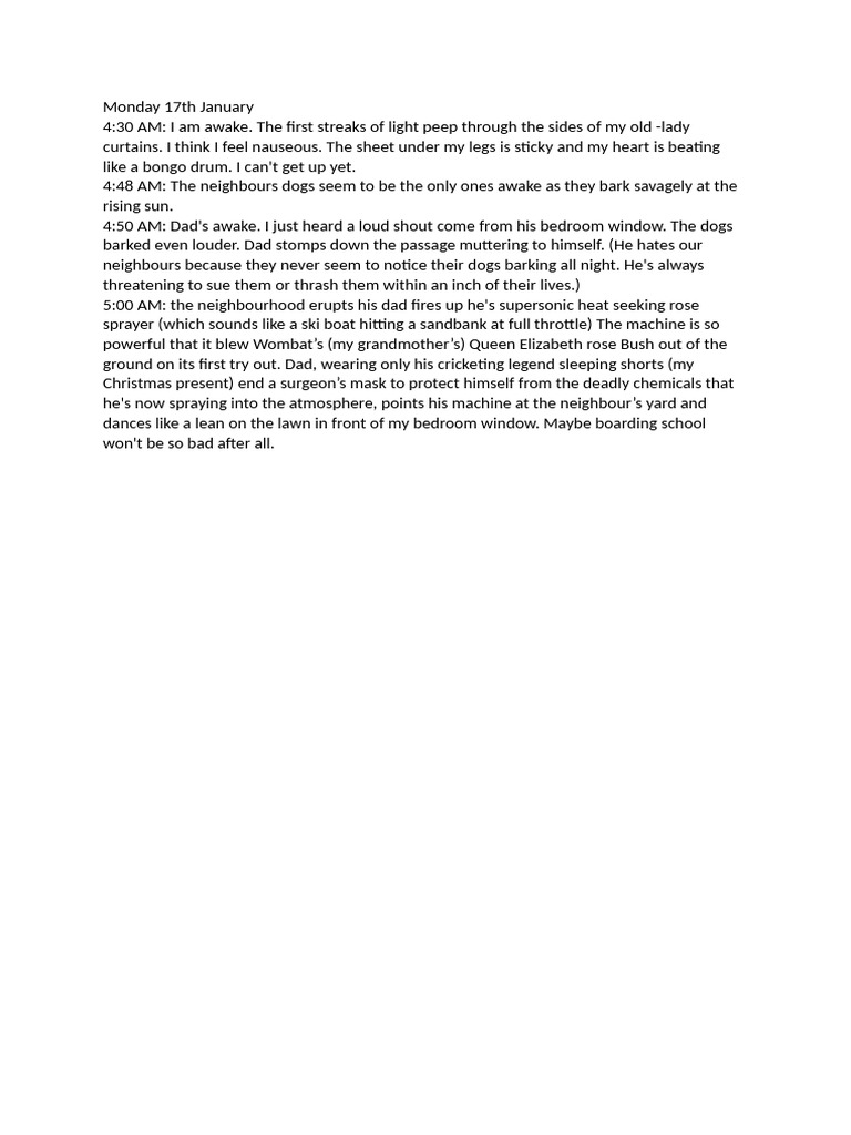 4 Diary Entries | PDF