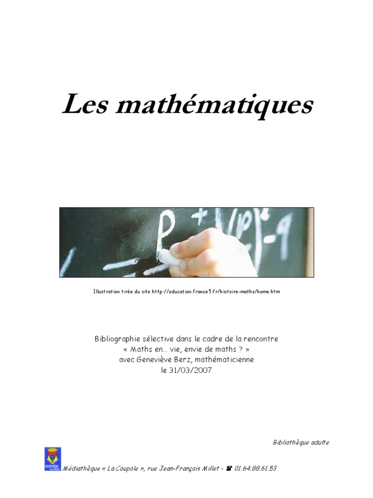 Les Mathématiques Bibliographie Adultes | PDF | Gottfried Wilhelm ...