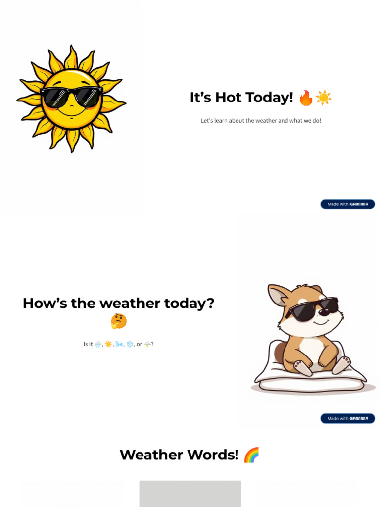 It's Hot Today: Weather Learning Fun | PDF | Nature | Weather