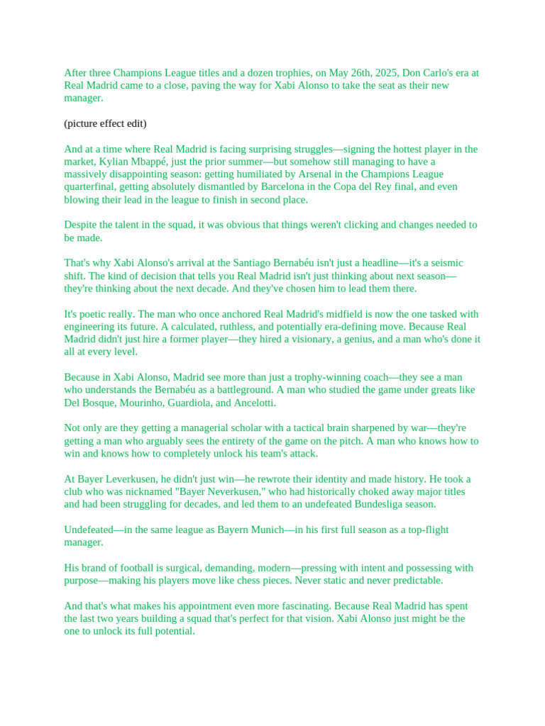 Xabi Alonso Edit Script | PDF | Defender (Association Football) | Association Football