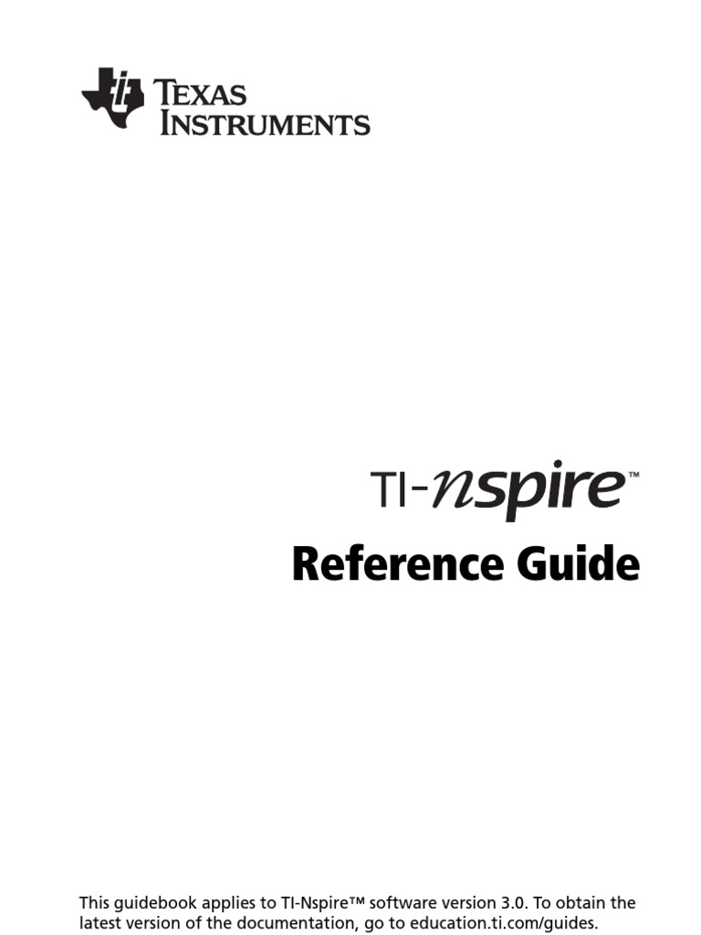 TI-Nspire Reference Guide en | PDF | Errors And Residuals | Chi Squared Distribution