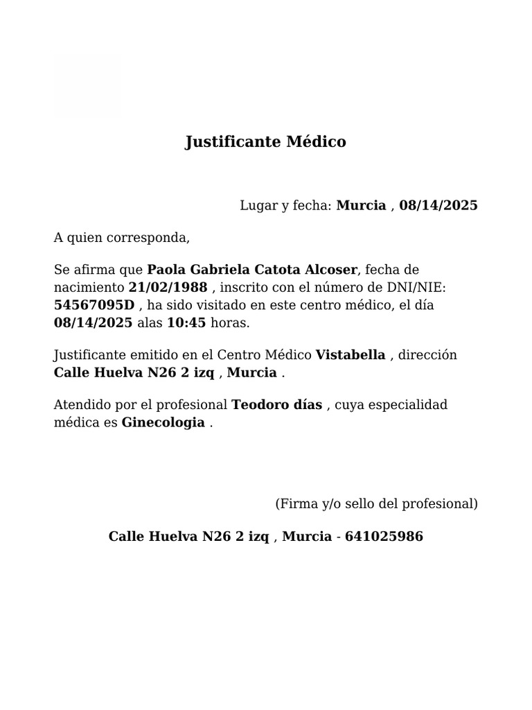 Justificante Medico | PDF