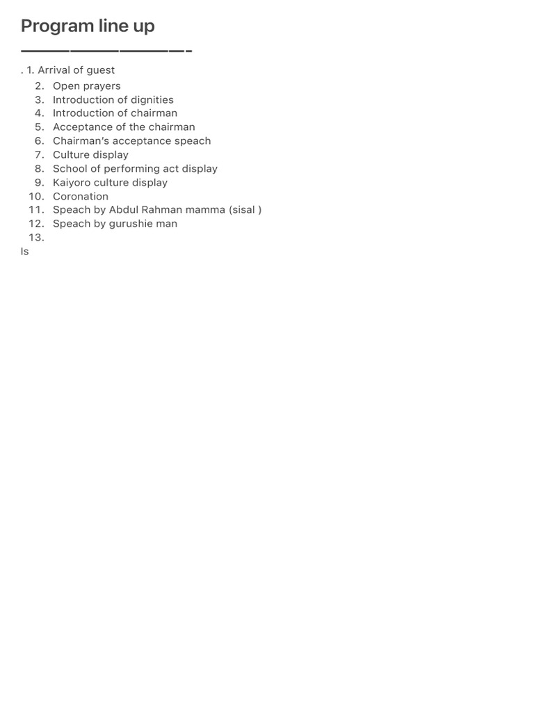 Program Line Up | PDF