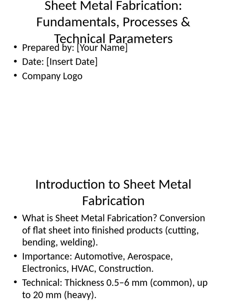 Sheet Metal Fabrication PPT Updated | PDF