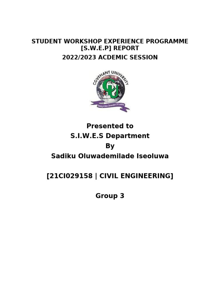 my swep report | PDF | Cement | Granite