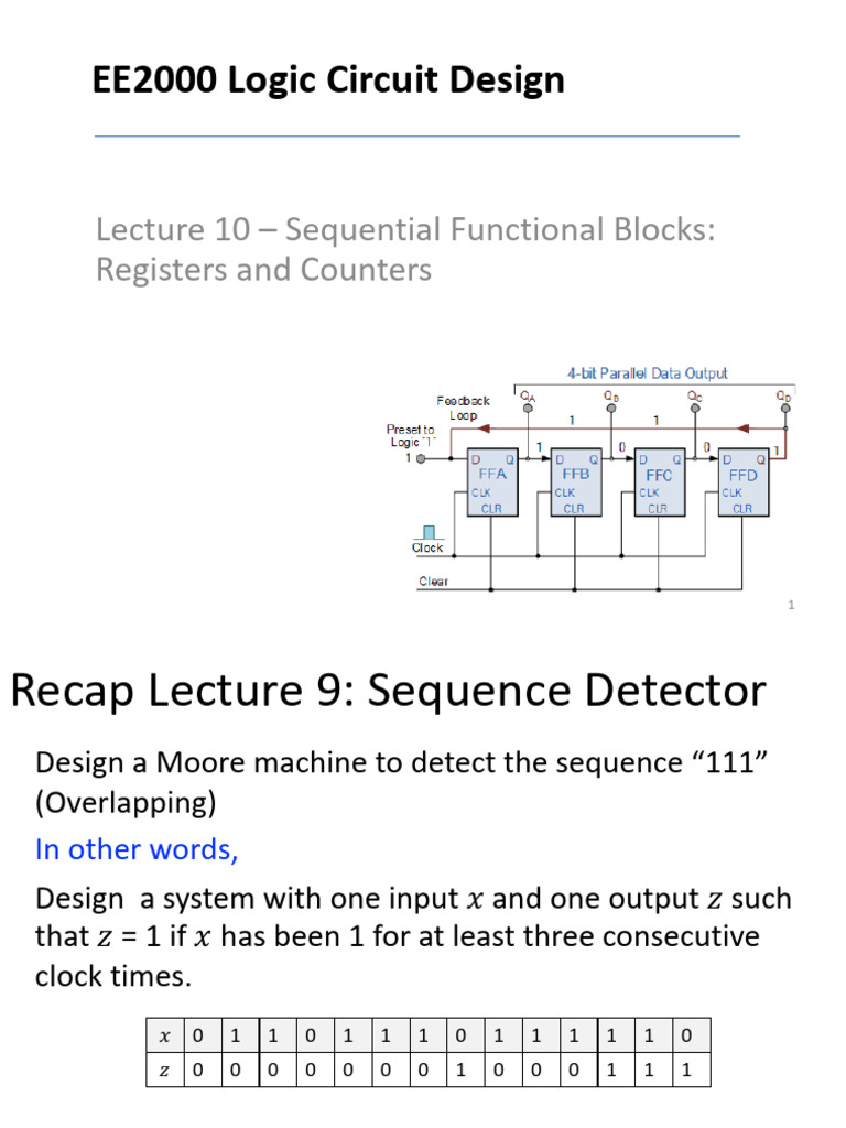 Lecture10 RegistersAndCounters | PDF | Electronic Engineering | Computer Engineering