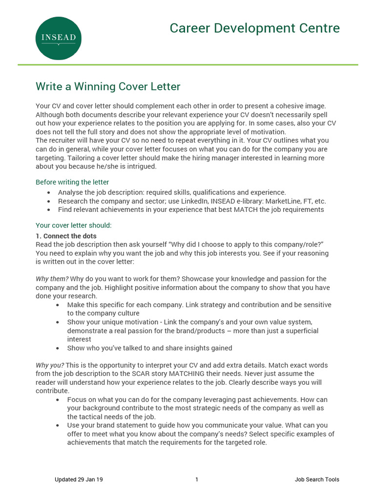5 Write A Winning Cover Letter | PDF | Communication | Learning