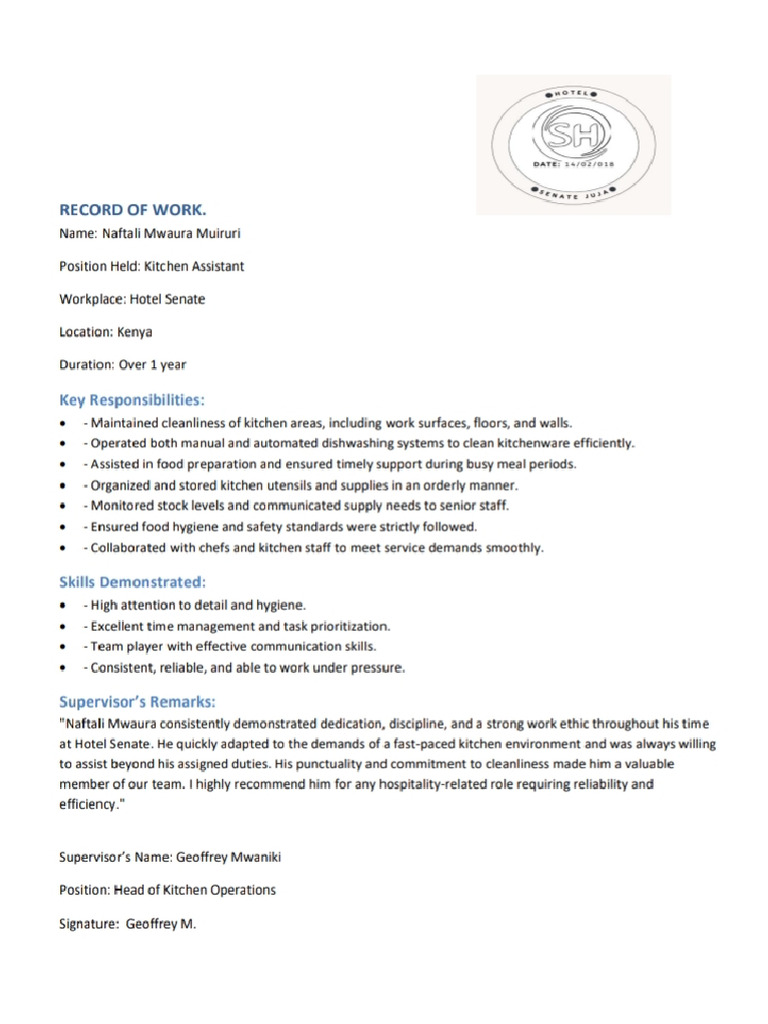 Record of Work | PDF