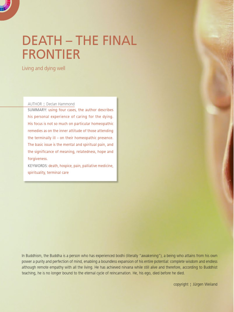 Death+the+Final+Frontier 1 | PDF | Hospice | Enlightenment In Buddhism
