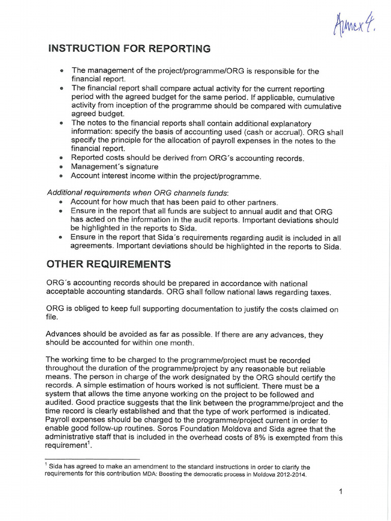 Annex 4 Instruction for Reporting | PDF | Accounting | Audit