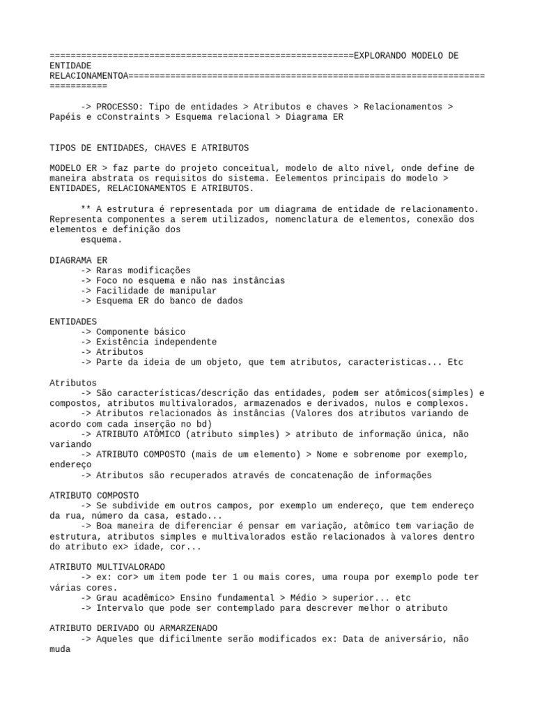 Atributos Compostos em Modelos ER | PDF | Engenharia de Software ...