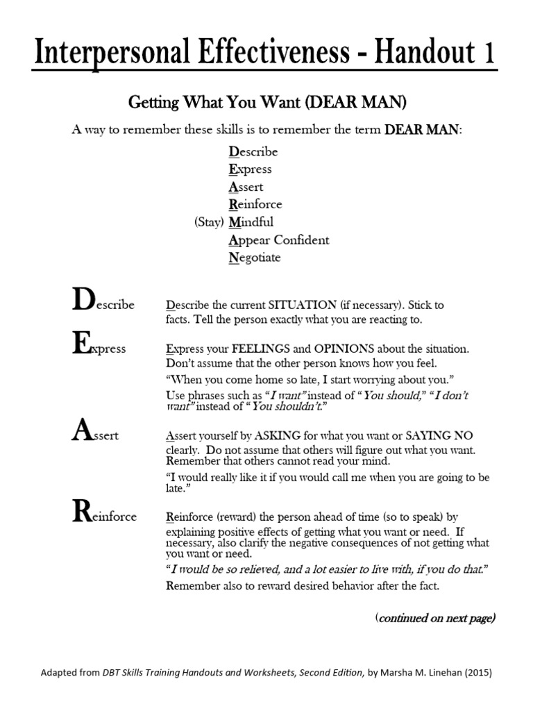 Improving Relationships Handouts | PDF | Feeling | Behavioural Sciences