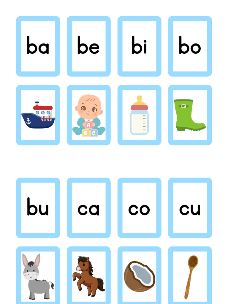 Tarjetas de Silabas + Imagen | PDF