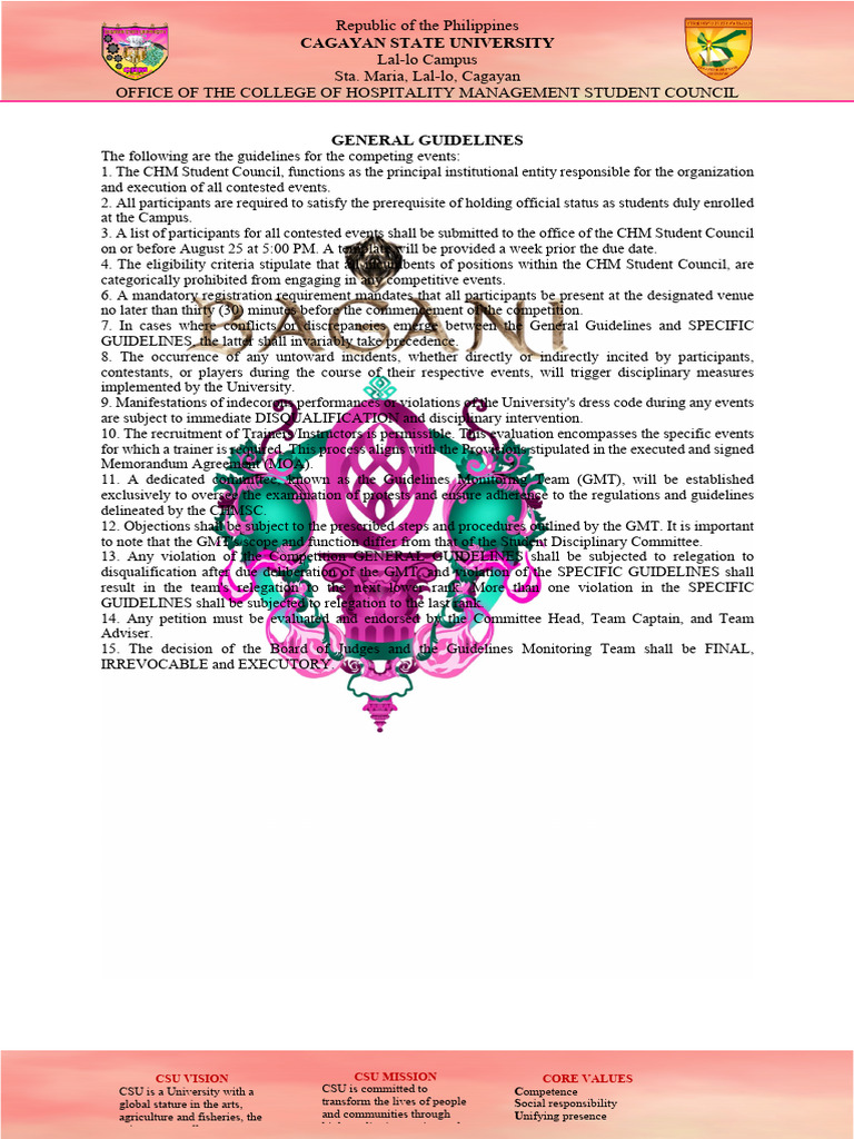 CHM College Day 2025 Guidelines | PDF | Dances | Paintings