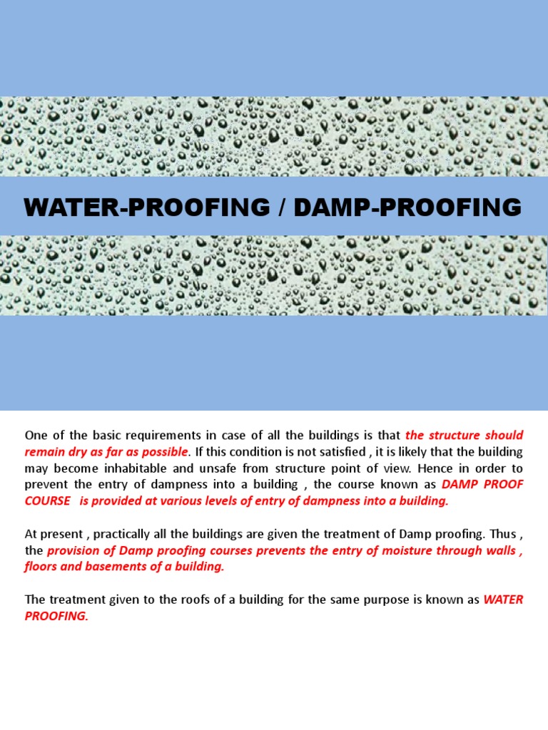 Waterproofing 001 | PDF | Architectural Elements | Building Materials