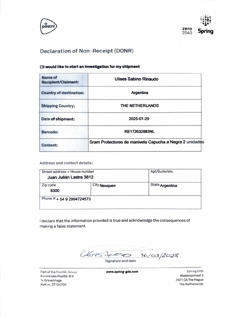 Spring Gds - Donr Form 1 | PDF
