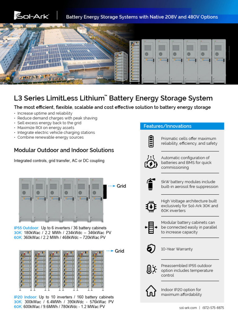 L3 BESS Solution Overview | PDF | Photovoltaics | Energy Storage