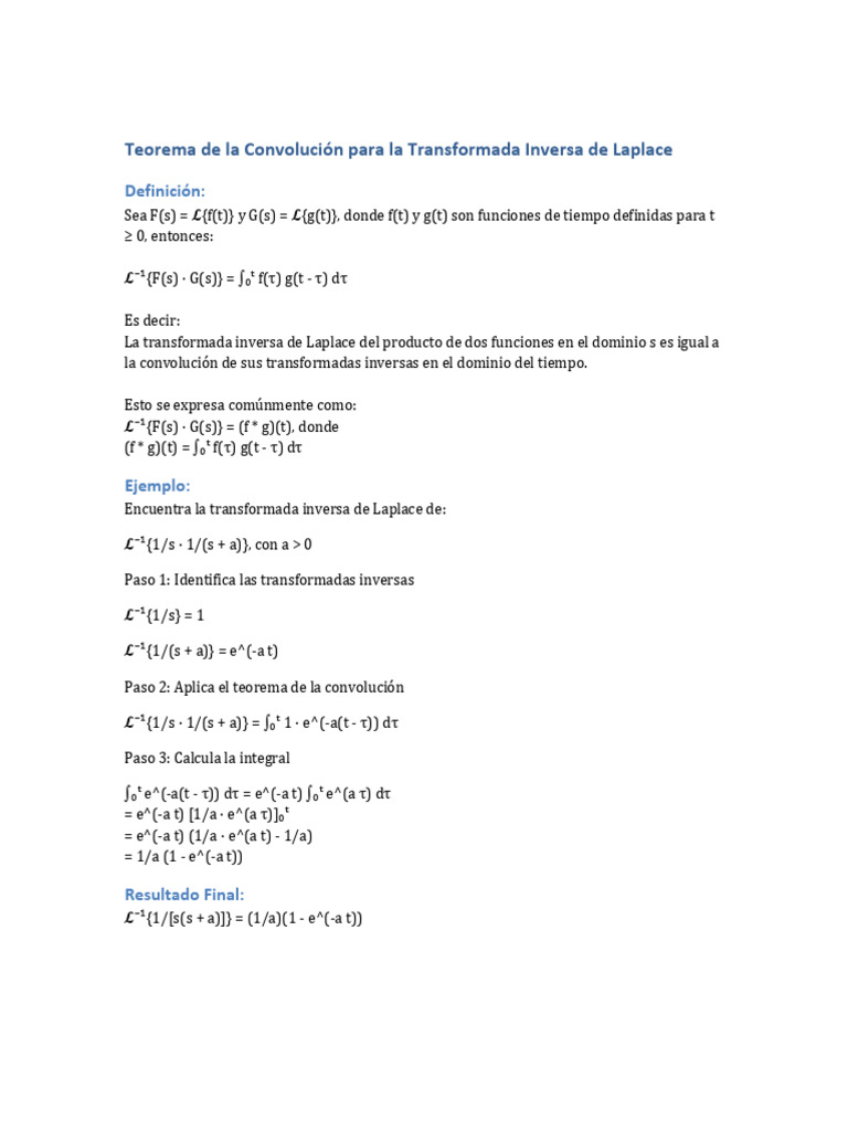 Teorema Convolucion Laplace | PDF