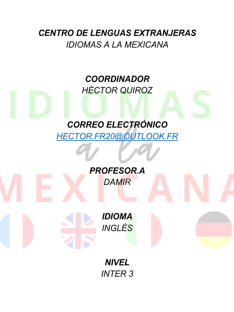 Temario Curso Inglés Intermedio 3 | PDF