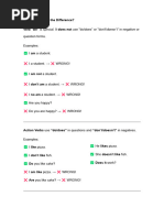 Be vs. Do Verb Worksheet | PDF