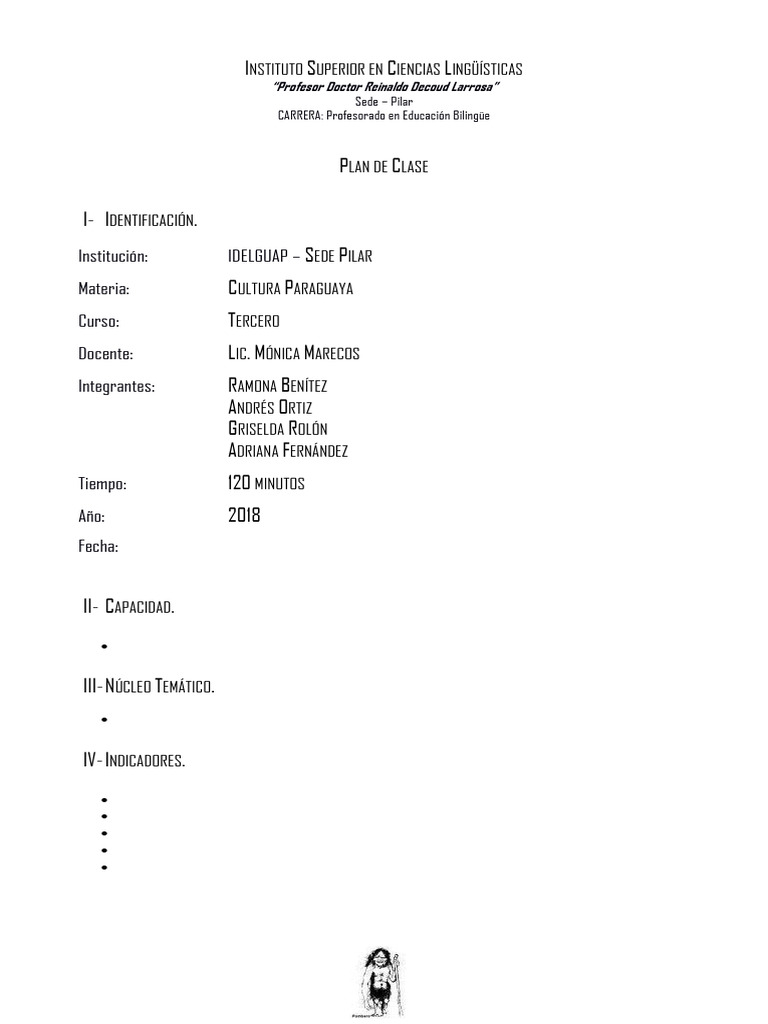 Plan de Clases El Folklore | PDF