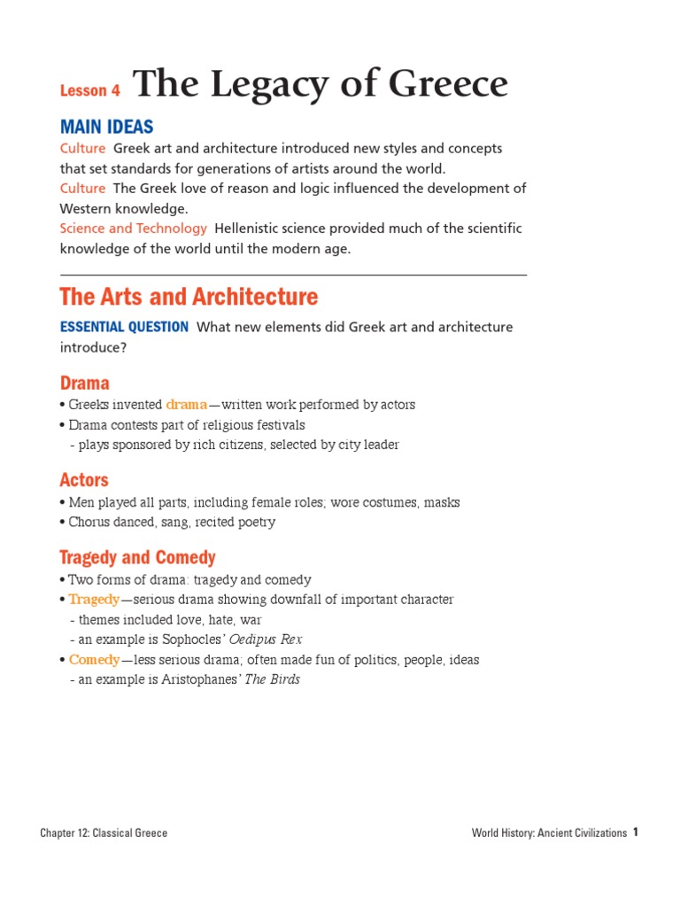 Legacy of Classical Greece: Art & Thought | PDF | Socrates | Plato