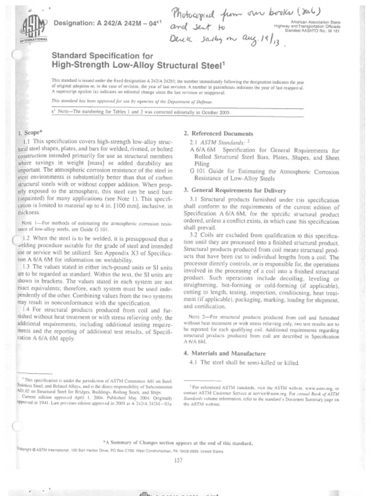 Astm A242 | PDF
