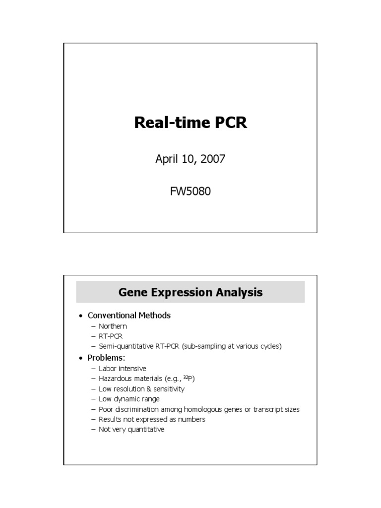 Real Time PCR | PDF | Reverse Transcription Polymerase Chain Reaction ...